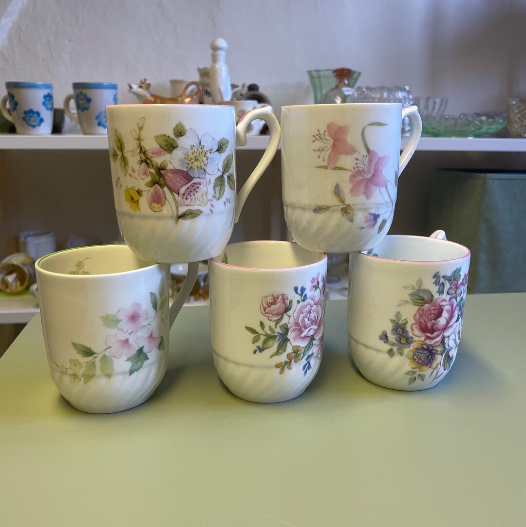 Springfield Fine Bone China Vintage Mugs Floral Theme With Decorative ...