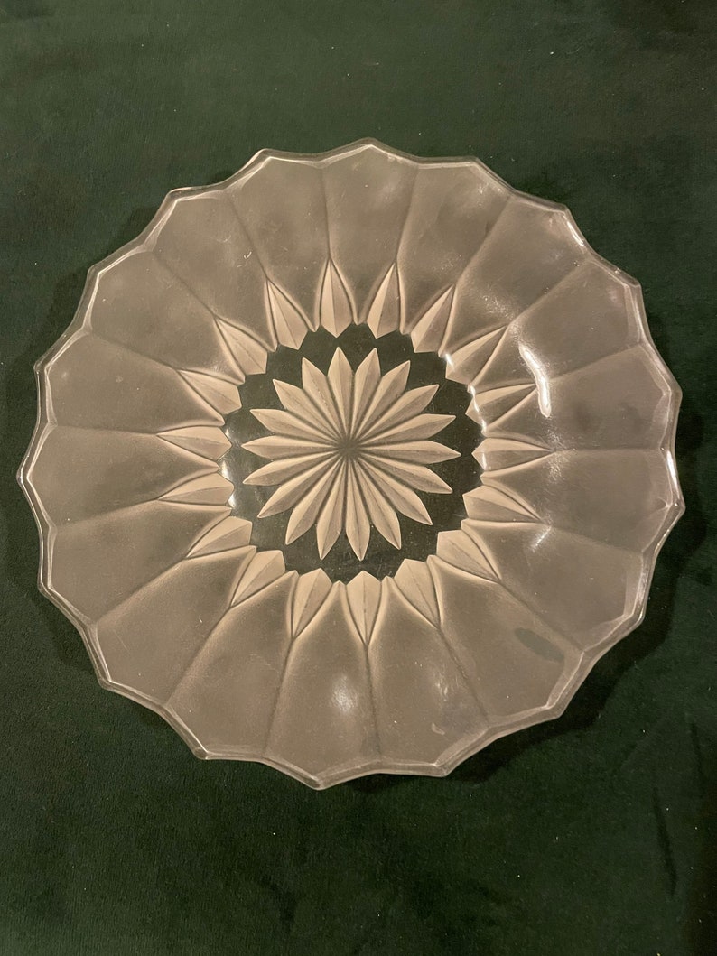 Vintage Bagley Style Frosted Glass Plate Art Deco Glamour - Etsy