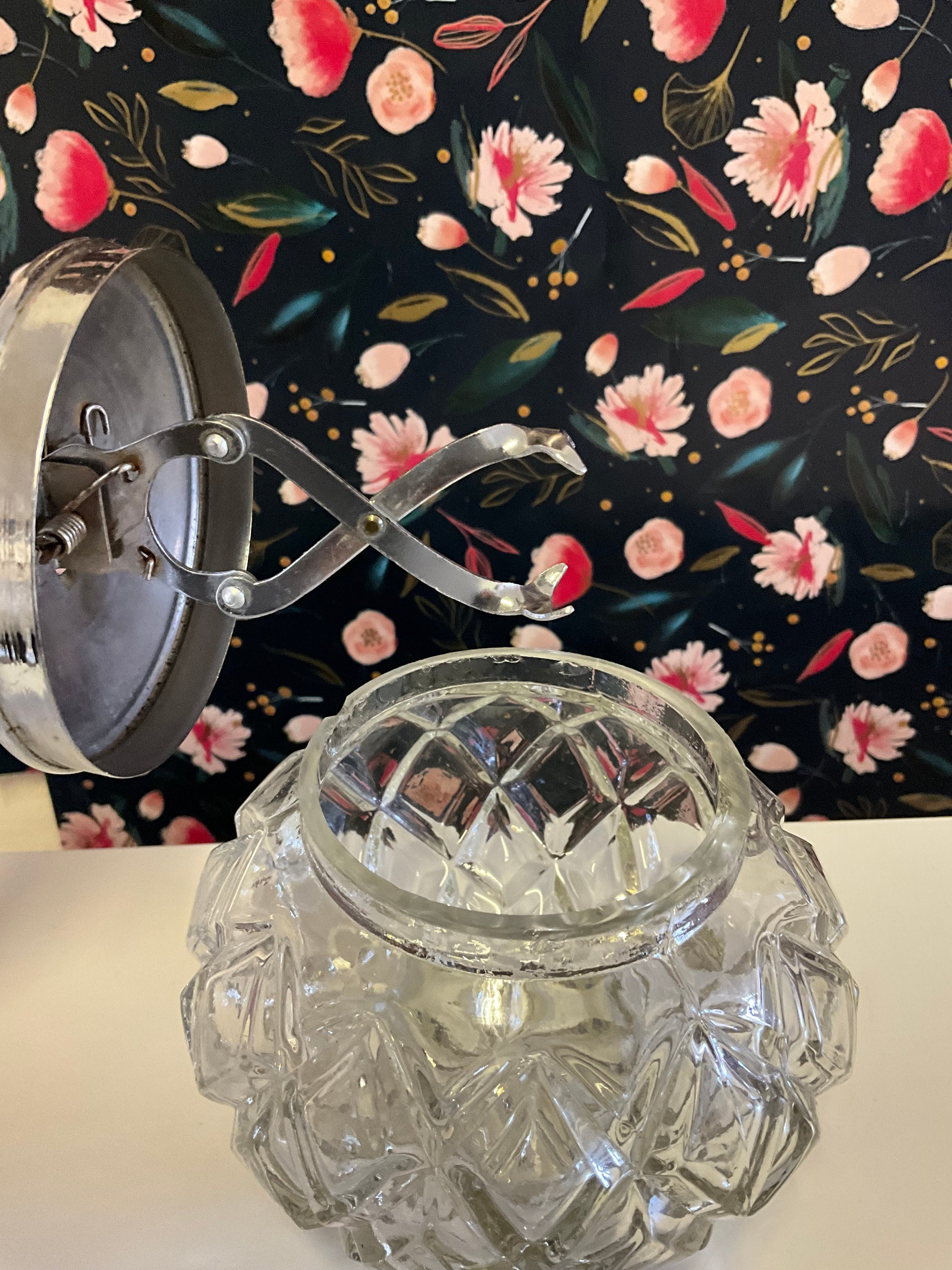 Vintage Pressed Glass Sugar Cube Pot With Integrated Tongs 3B81 - Etsy