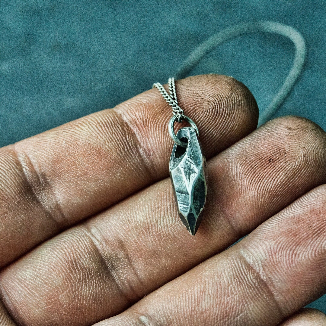 Modern Primitive Pendant Necklace, Handmade Sterling Silver Necklace ...