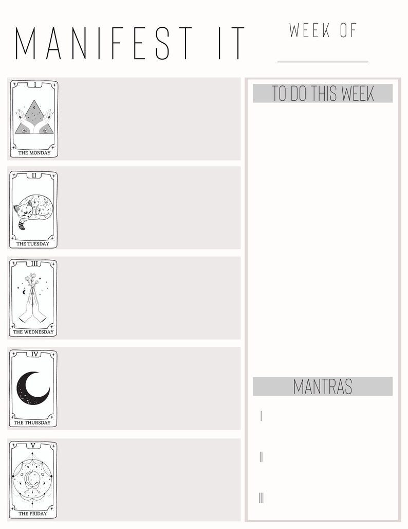 Simple Witchy Weekly Planner / A4 / Digital File / Print / PDF ...
