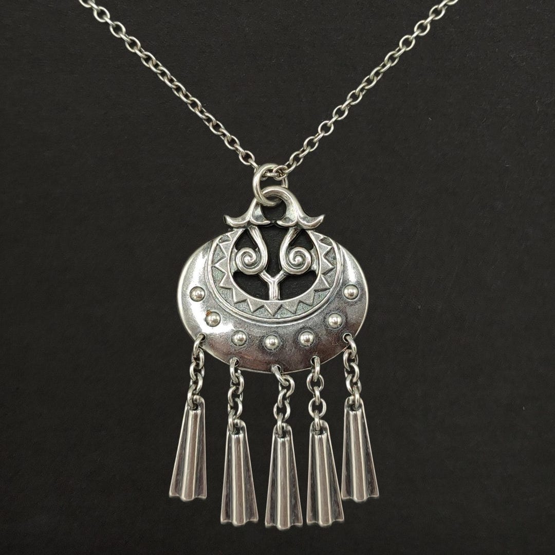 VINTAGE KUUTAR Kalevala Koru Silver Necklace Finland Finnish Nordic ...