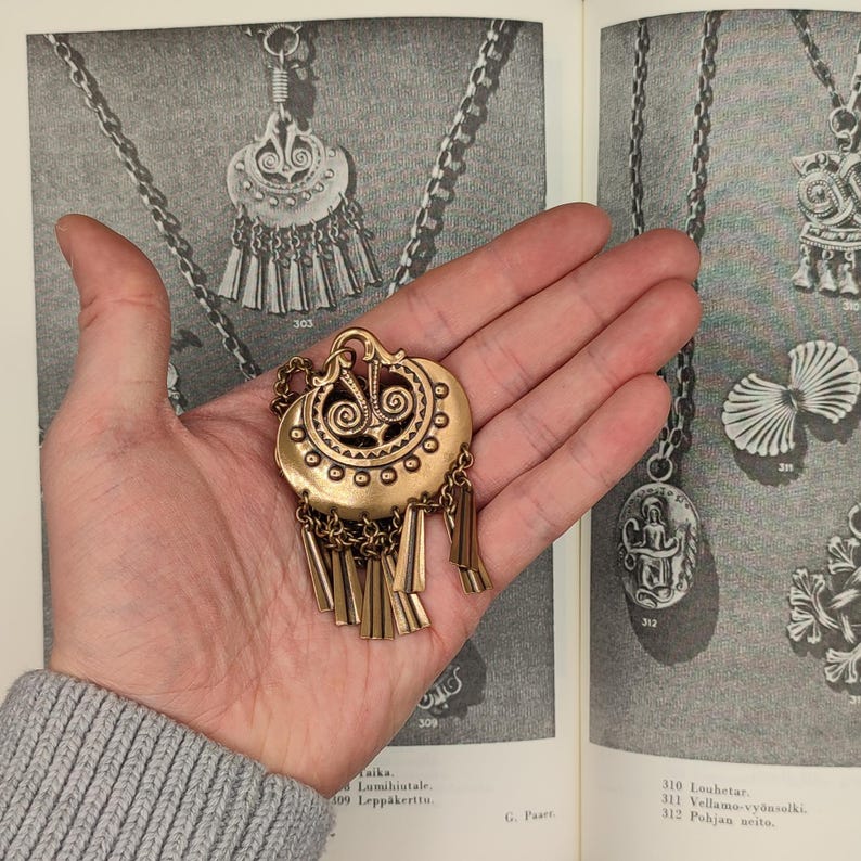 Vintage 1960s Finnish Kalevala Bronze Necklace 'kuutar' #8587 - Etsy