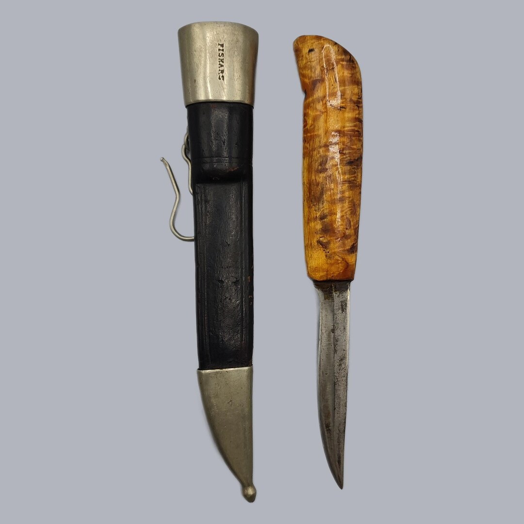 Vintage Orijärvi Puukko Knife Finnish Finland Fiskars Masur Birch ...