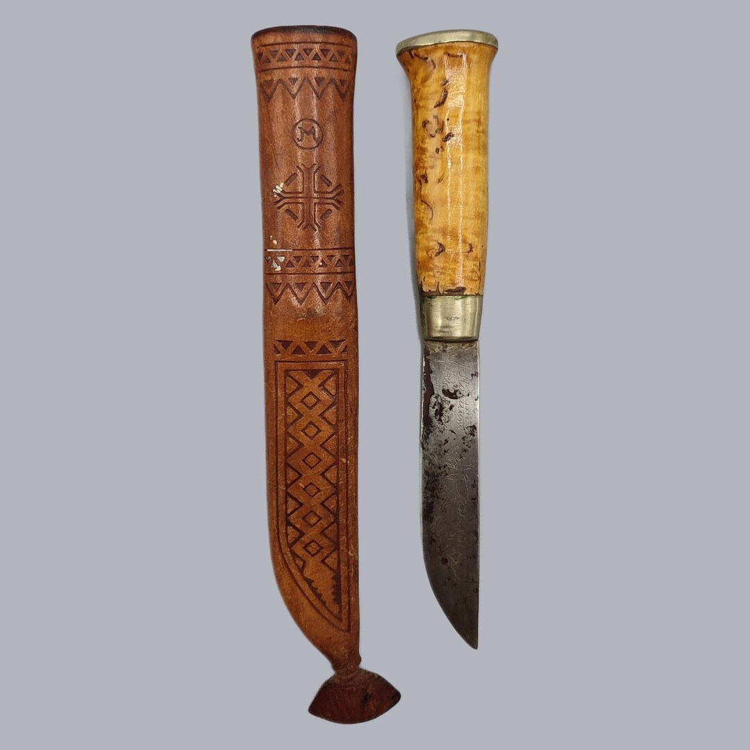 Vintage Lapinleuku Puukko Knife Finnish Finland Janne Marttiini Masur ...