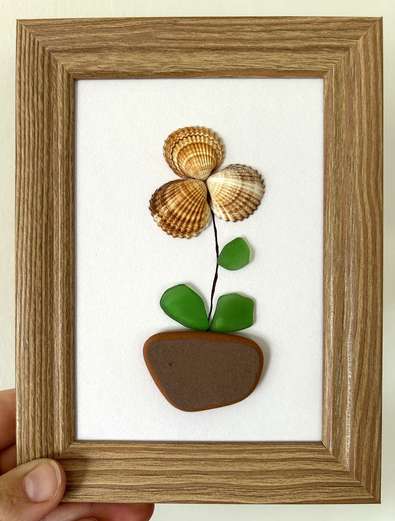 A Pretty Flower Made With Seashells and Seaglass Pieces Collected From ...