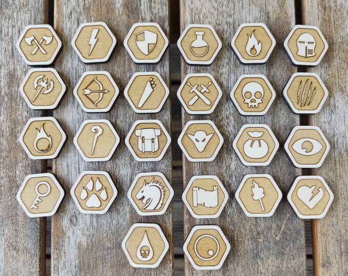 Lot 26 Tokens for Role-playing Game, Board Game or Card Game JDR Tokens ...