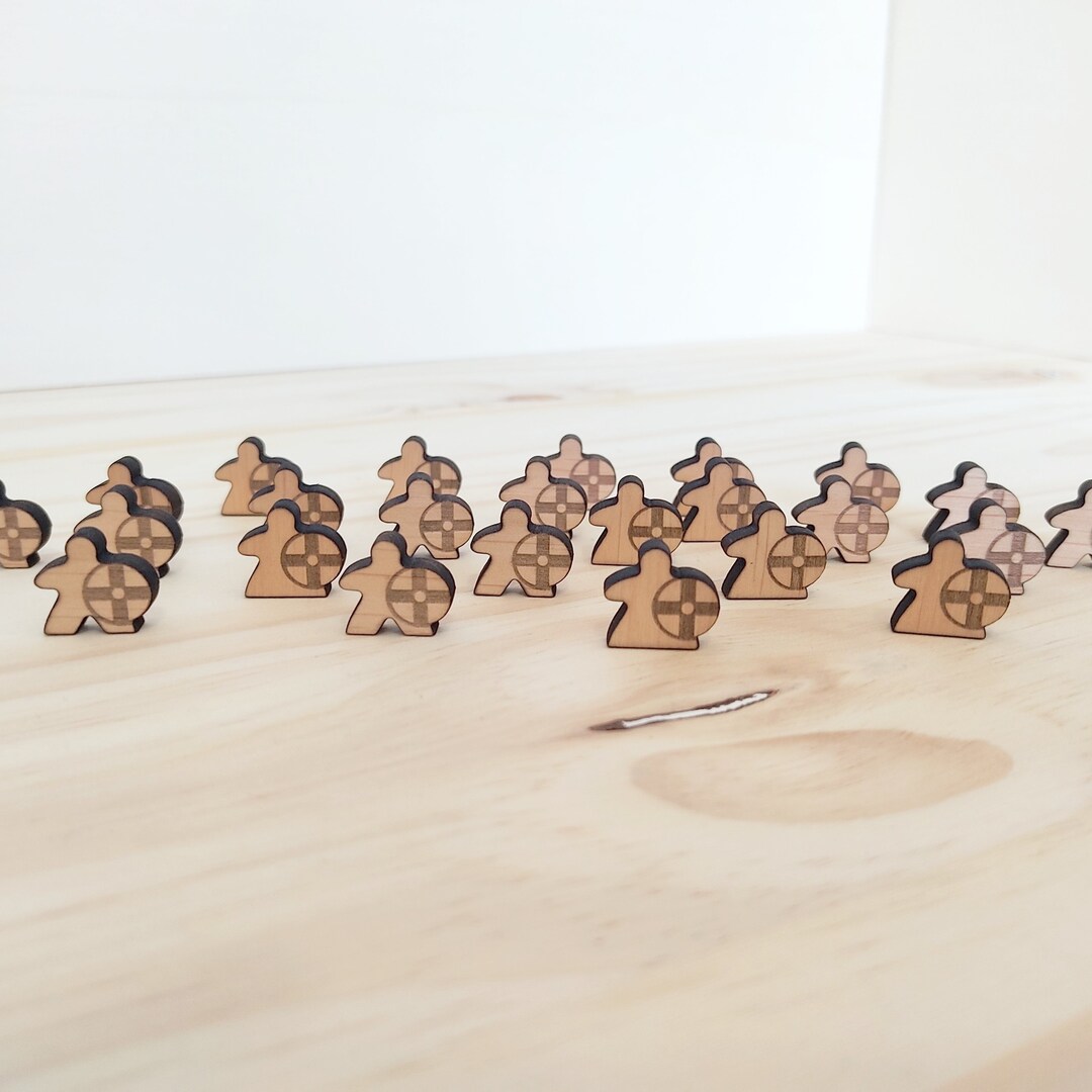 Solid Wood Meeple Lot Meeple With Shield Gaming Figurine - Etsy