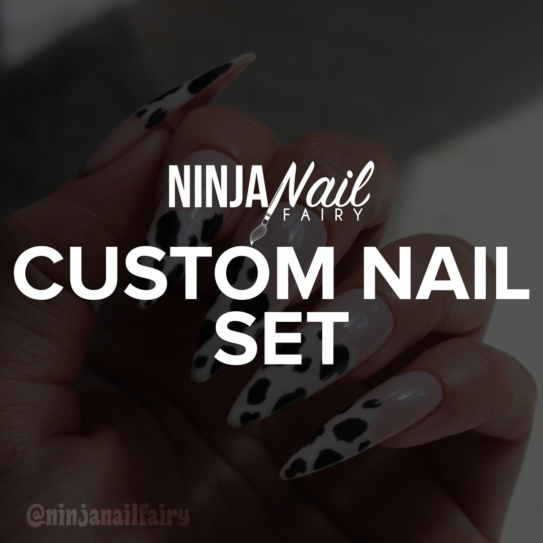 Custom Press on Nail Set by Ninja Nail Fairy - Etsy