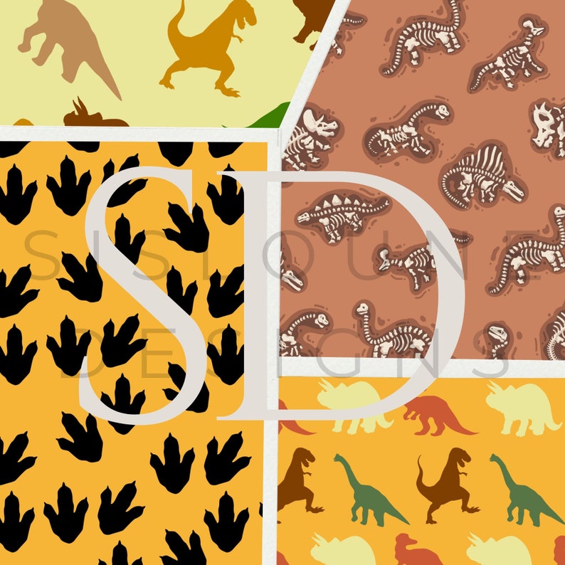 Dinosaur Digital Paper 300 DPI, Scrapbook Papers, Dino Backgrounds ...