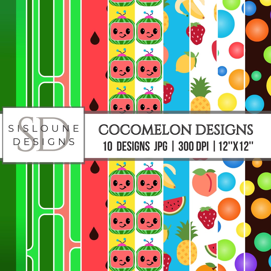 Cocomelon Digital Paper Watermelon Paper Scrapbook Paper - Etsy