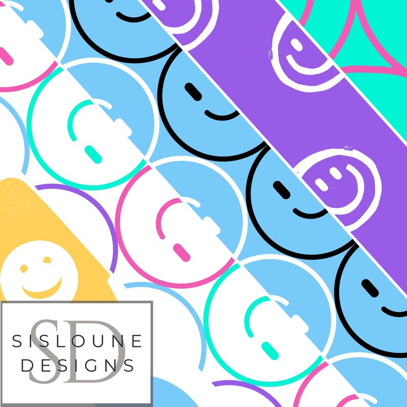 Smiley Face Digital Paper, Digital Paper Pack, Paper Digital, Wrapping ...