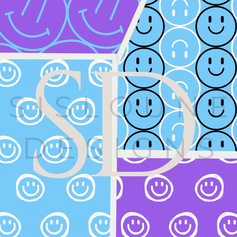 Smiley Face Digital Paper Digital Paper Pack Paper Digital - Etsy