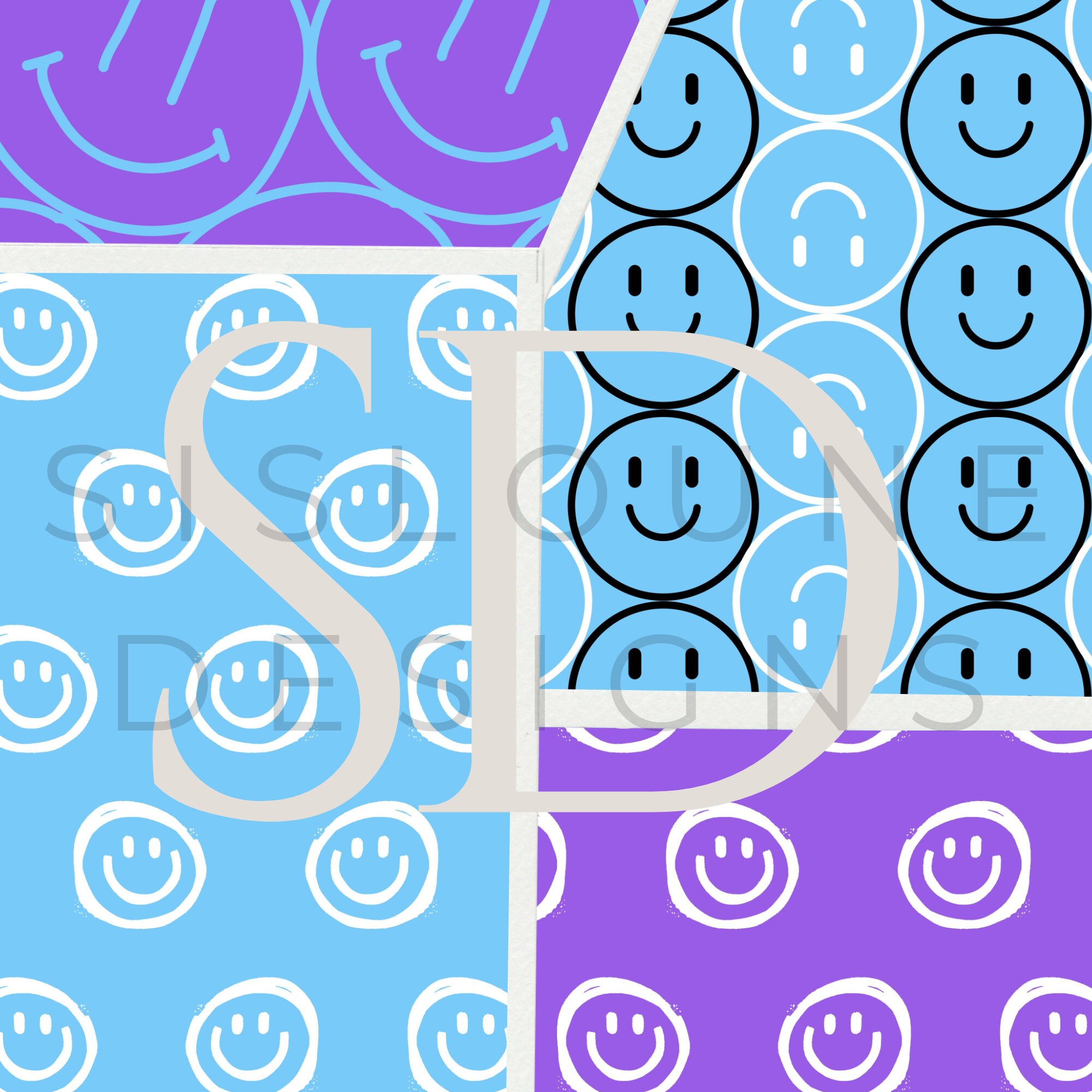 Smiley Face Digital Paper, Digital Paper Pack, Paper Digital, Wrapping ...