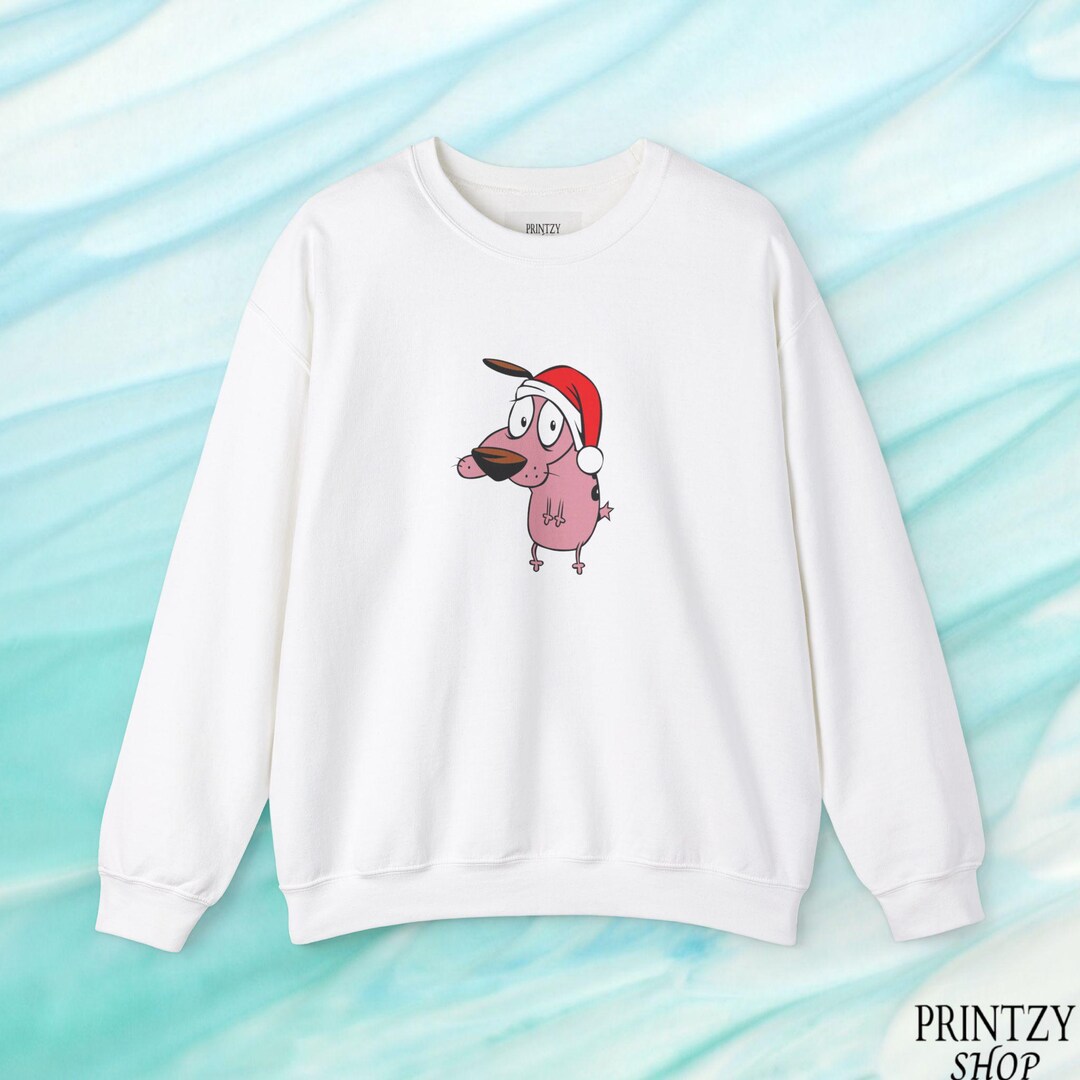 Courage the Cowardly Dog Christmas Sweatshirt, Holiday Cartoon Crewneck ...