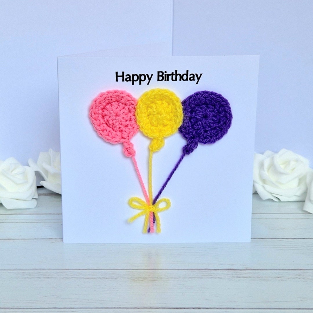 Balloon Birthday Card Girl Birthday Cards Balloon Greeting - Etsy