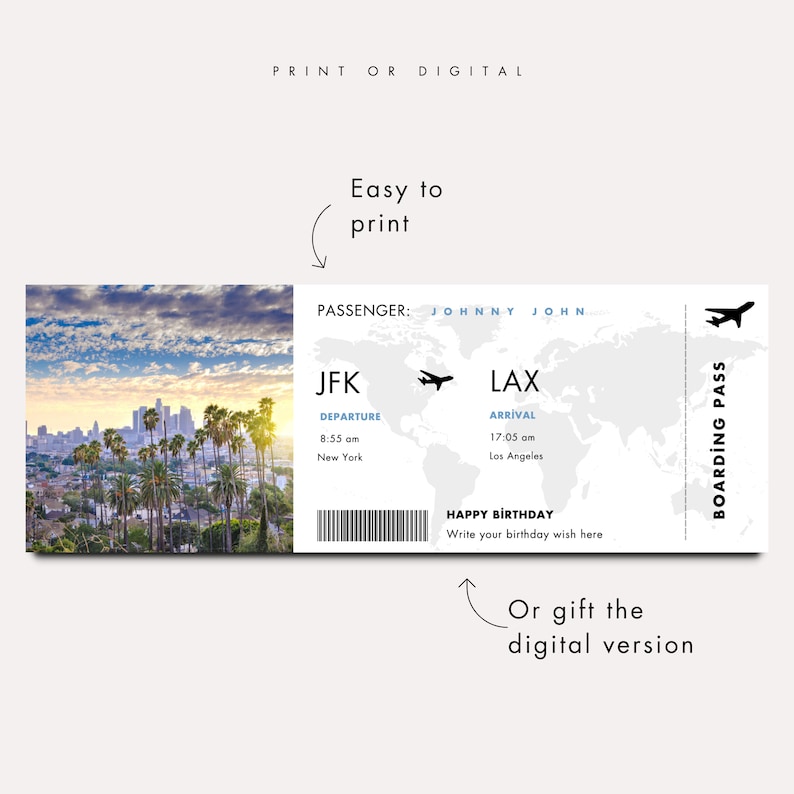 Editable Boarding Pass Template Boarding Pass Canva Template - Etsy