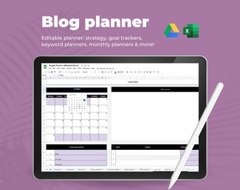 Blog Planner Excel - Etsy