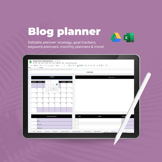 Editable Blog Planner Ultimate Blogger Planner Google | Etsy