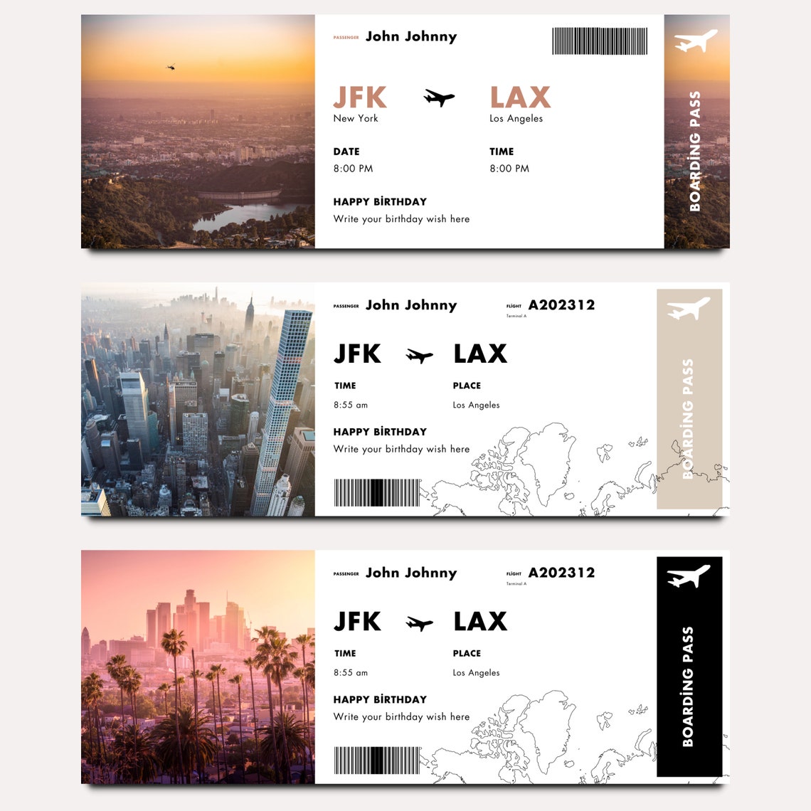 Editable Boarding Pass Template Boarding Pass Canva Template - Etsy