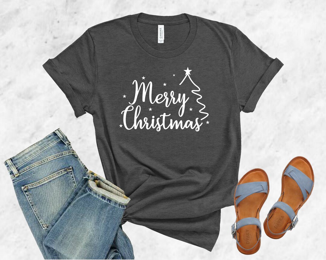 Merry Christmas Tree Shirt, Merry Christmas Tree Tee, Christmas Women ...