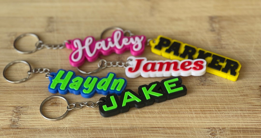 Custom 3D Printed Name Keychain - Personalized Backpack Tag - Etsy