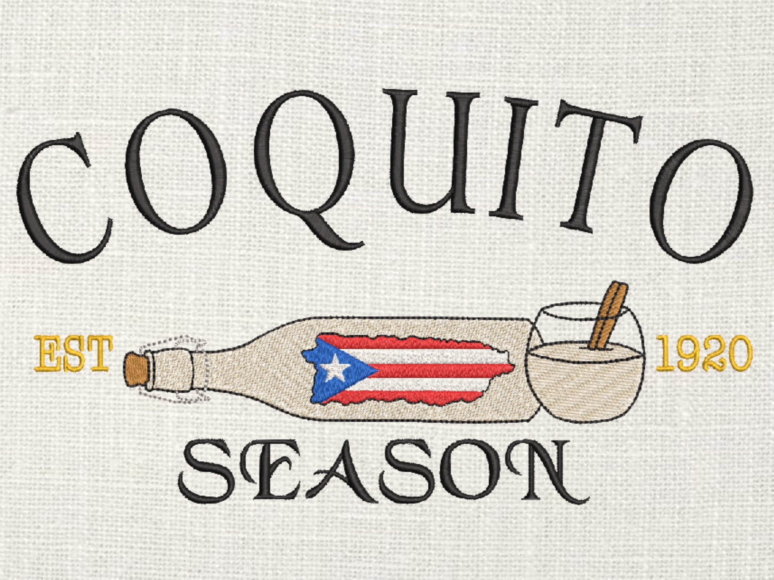 Puerto Rico, Coquito Embroidery Design - Etsy