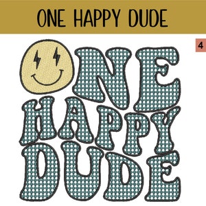 One Happy Dude, Checkered Font, Embroidery Design Files - Etsy