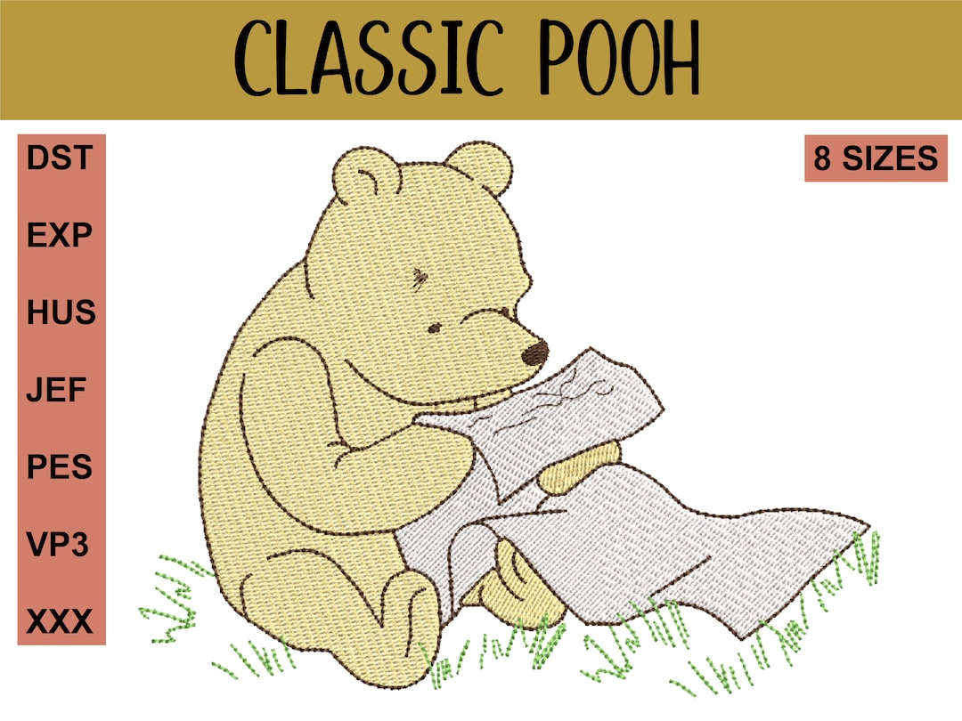 Classic Winnie-the-pooh Embroidery Design Files - Etsy