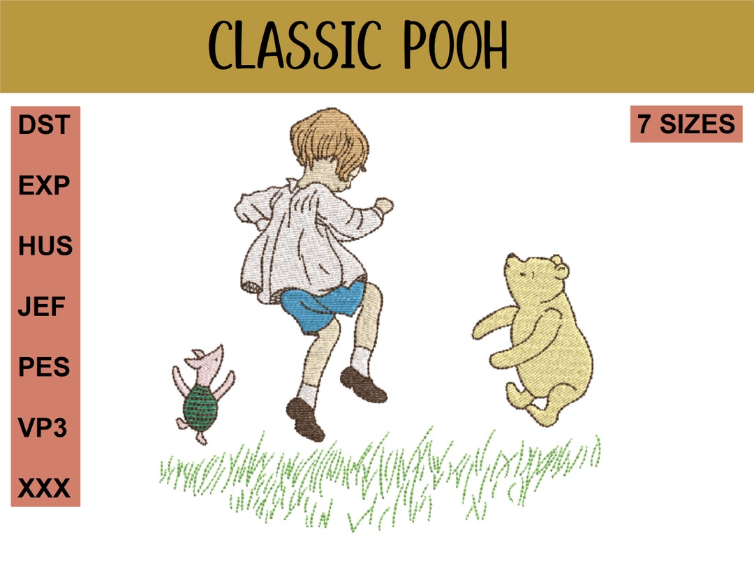 Classic Winnie-the-pooh Embroidery Design Files - Etsy Australia