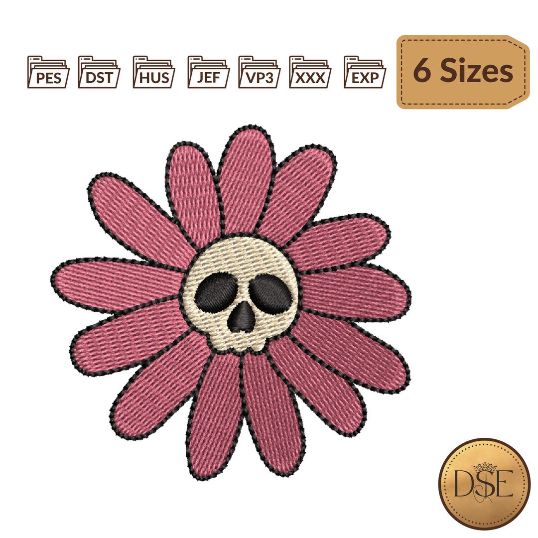 Spooky Daisy Halloween Embroidery Design - Etsy