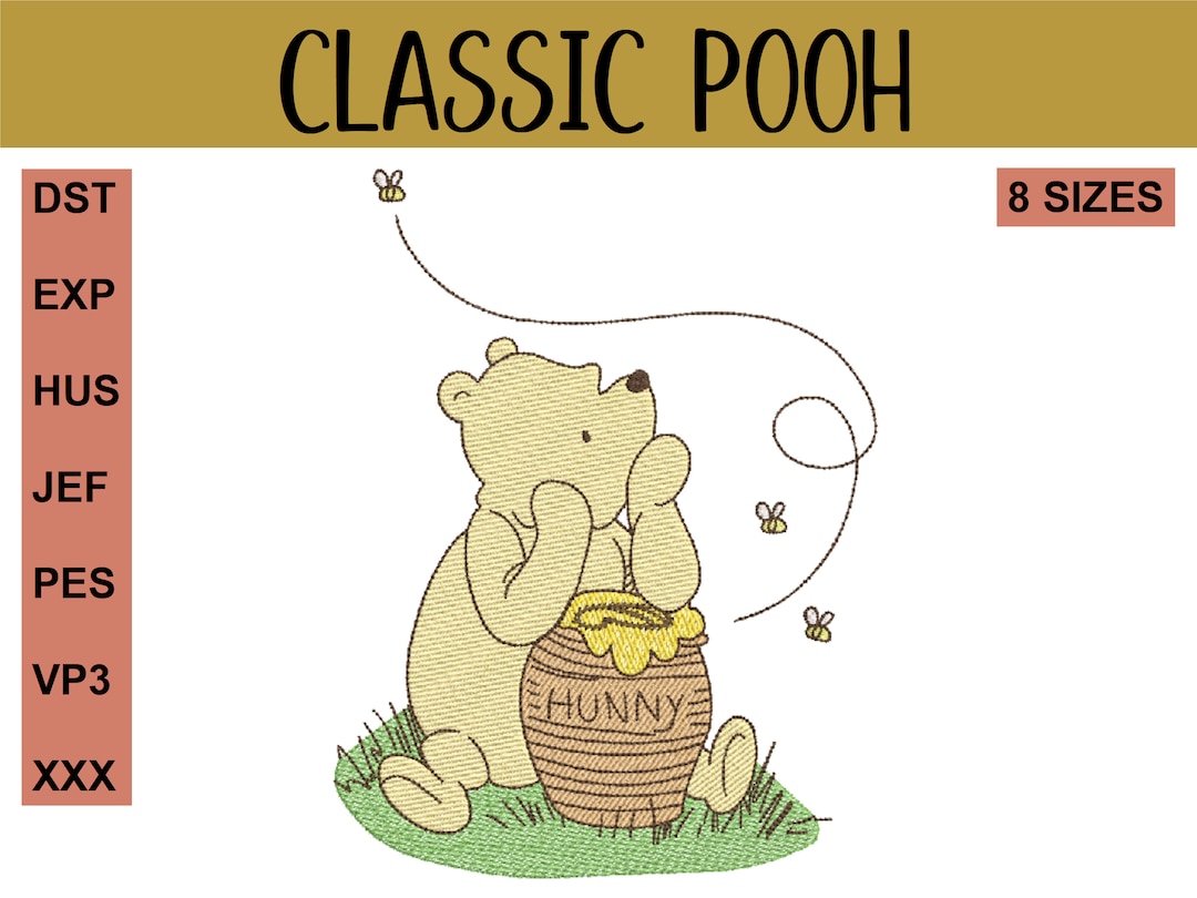 Classic Winnie-the-pooh Embroidery Design Files - Etsy