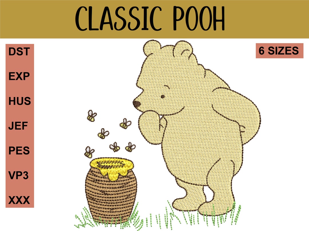 Classic Winnie-the-pooh Embroidery Design Files - Etsy