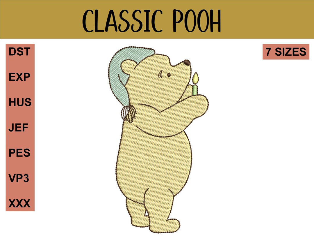 Classic Winnie-the-pooh Embroidery Design Files - Etsy