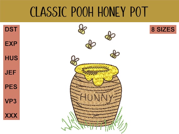 Classic Winnie The Pooh Honey Pot Drawing