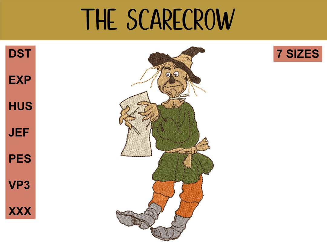 The Wizard of Oz Scarecrow Embroidery Design Files - Etsy