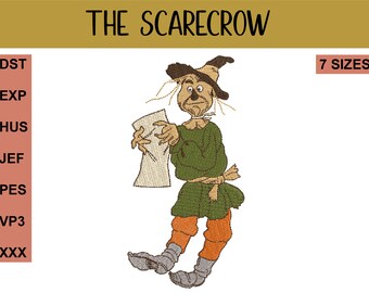 Wizard of Oz Scarecrow Embroidery Design, Scarecrow Embroidery File ...