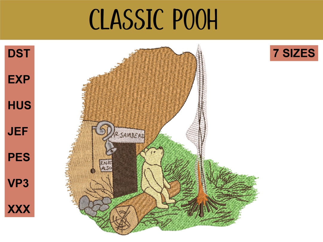 Classic Winnie-the-pooh Embroidery Design Files - Etsy