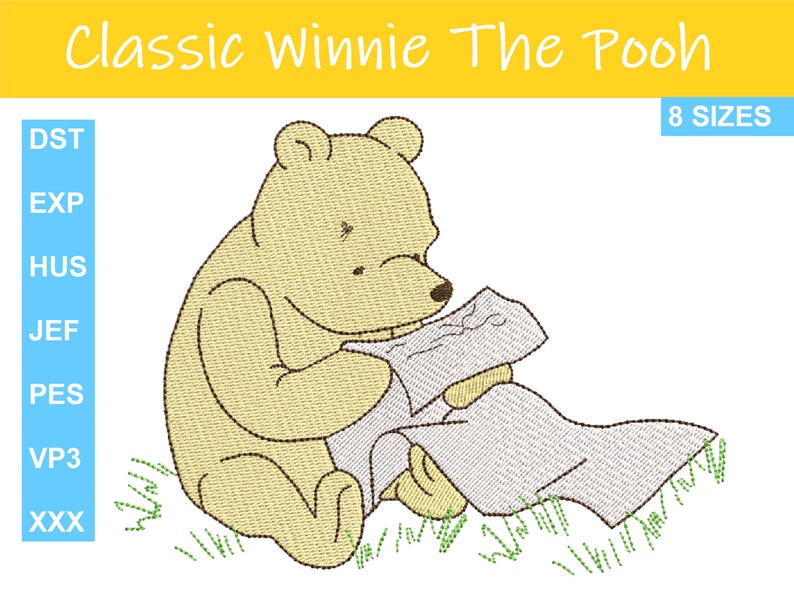 Classic Winnie the Pooh Embroidery Design Files - Etsy