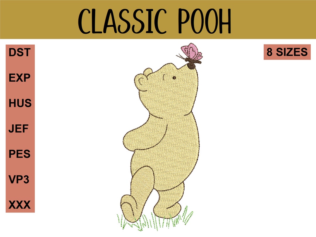 Classic Winnie-the-pooh Embroidery Design Files - Etsy