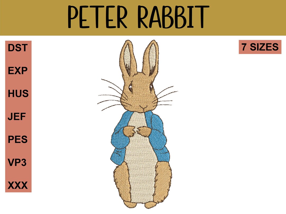 Peter Rabbit Embroidery Design Files - Etsy