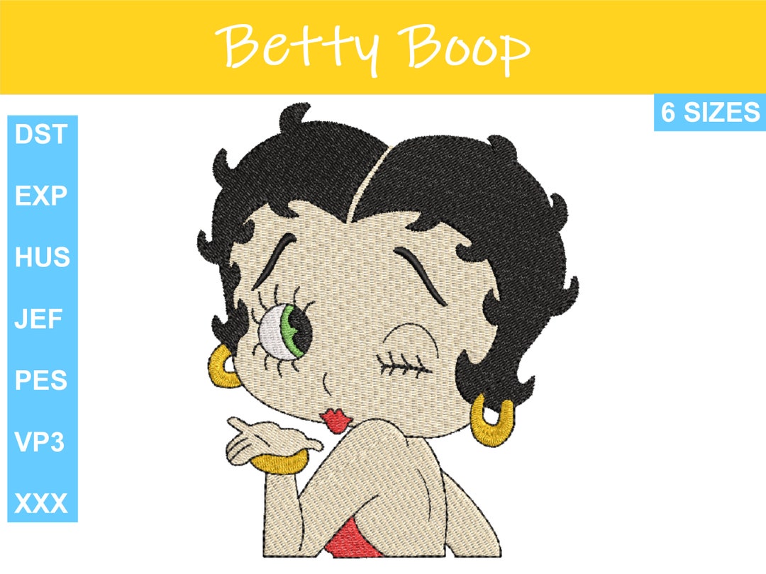 Betty Boop Embroidery Design Files - Etsy