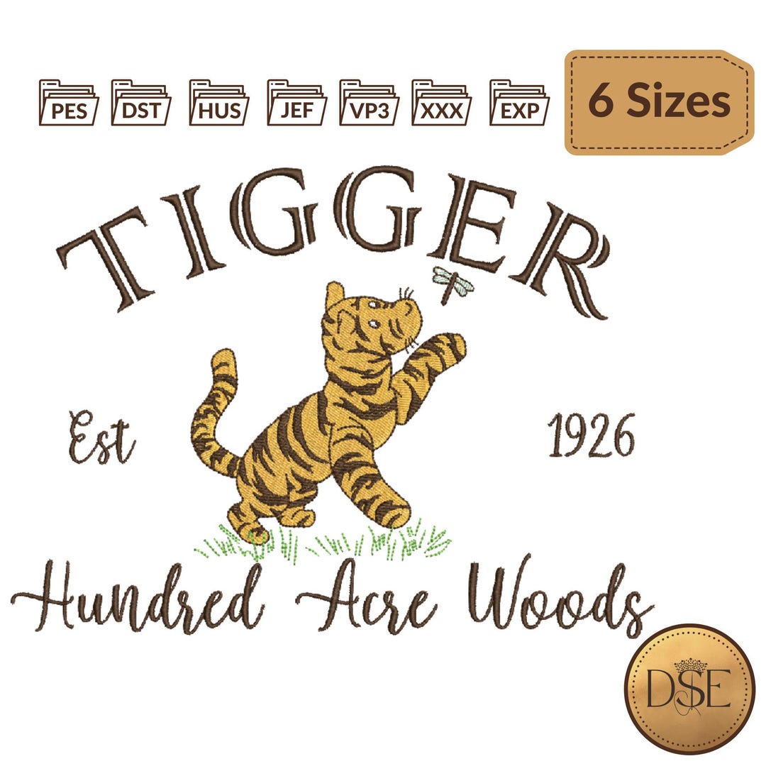 Tigger Embroidery Design Files - Etsy