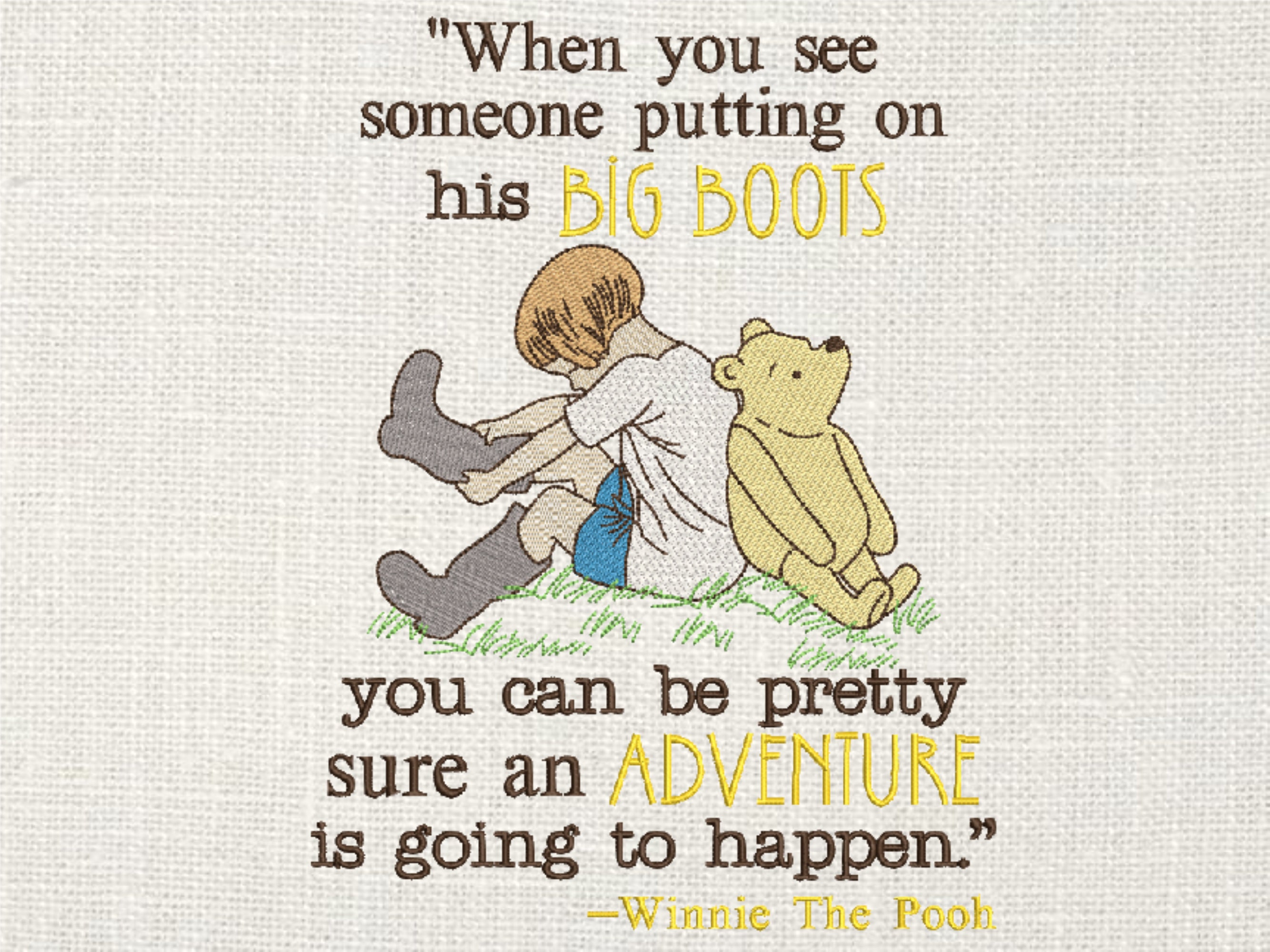 Classic Winnie the Pooh Embroidery Design Files - Etsy