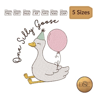 One Silly Goose Embroidery Design - Etsy