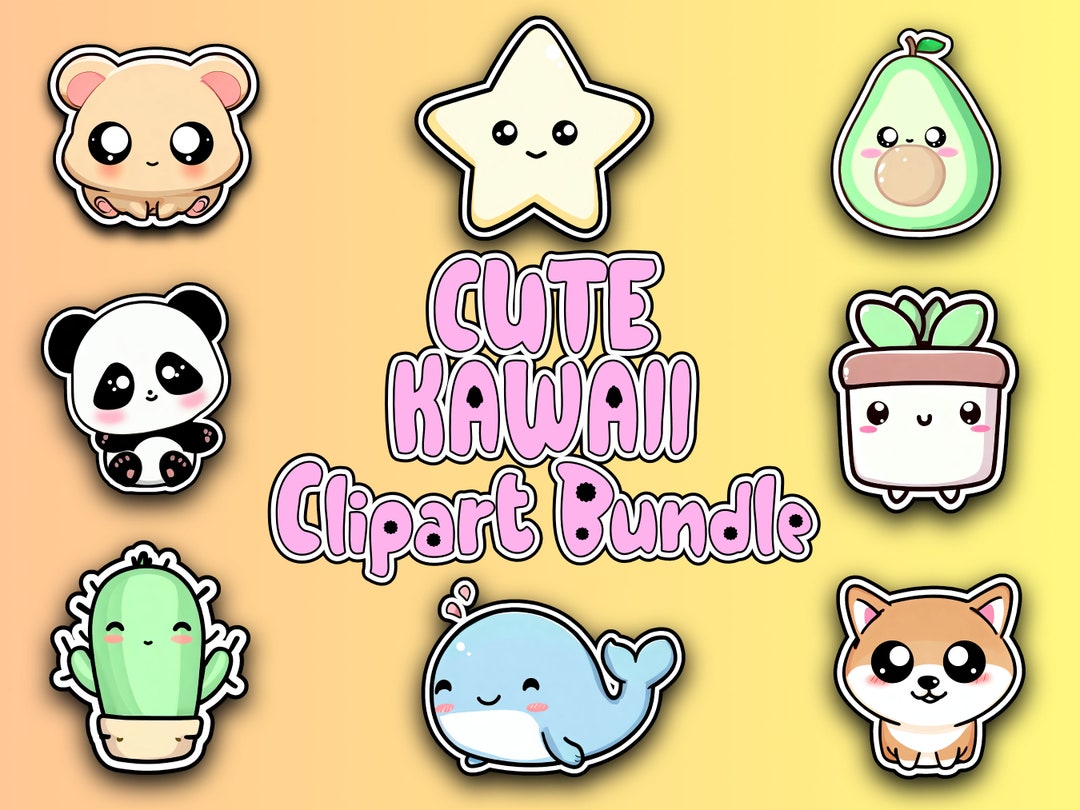 36 Cute Kawaii Sticker Bundle - High-quality Transparent Pngs - Instant ...