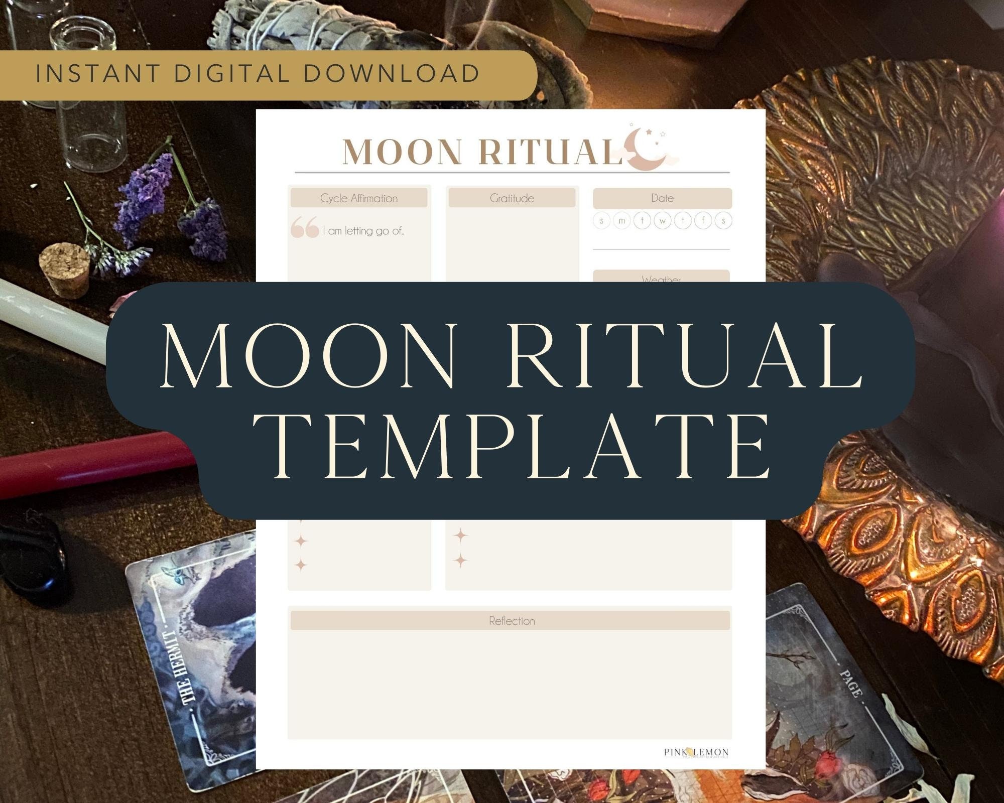Moon Ritual Printable Template Full Moon Ritual Moon - Etsy