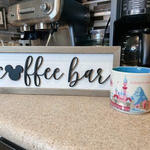 Coffee Bar Sign, Mickey Mouse Coffee Bar Sign, Disney Home Decor ...