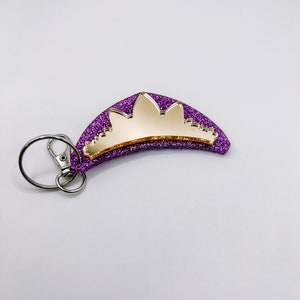 Princess Crown Bag Charms, Rapunzel, Elsa, Tiana, Aurora Keychain ...