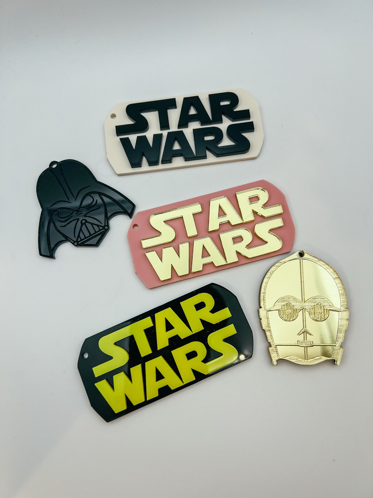 Star Wars Keychain, C-3PO Bag Charm, Gold Acrylic Keychain, Gift Ideas ...